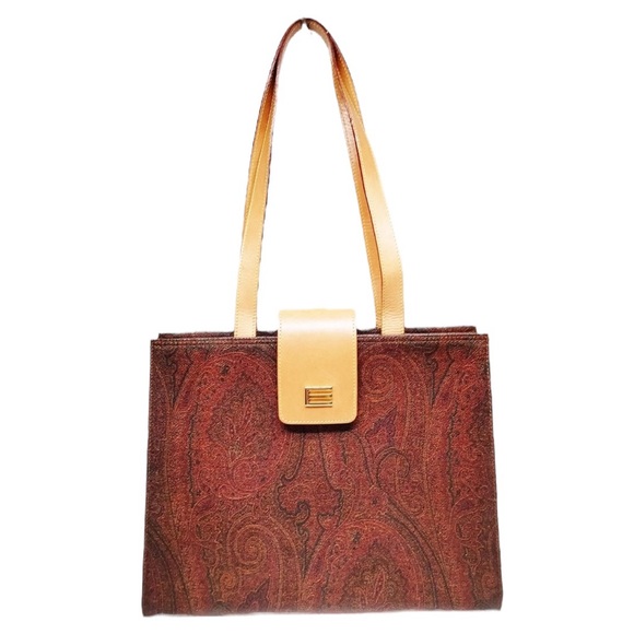 Etro | Bags | Authentic Etro Brown And Tan Shoulder Bag With Paisley ...